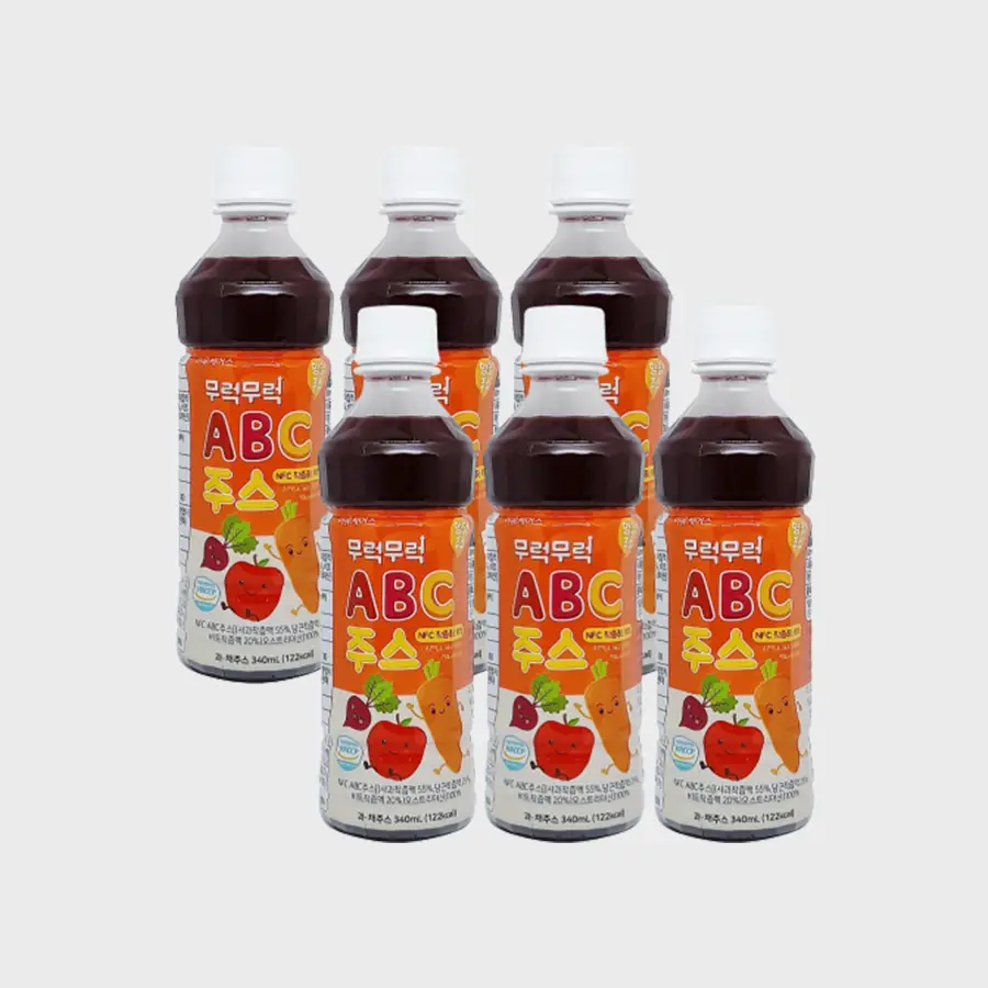 이유케어스 무럭무럭 NFC 어린이 ABC 쥬스 340ml x 6개입